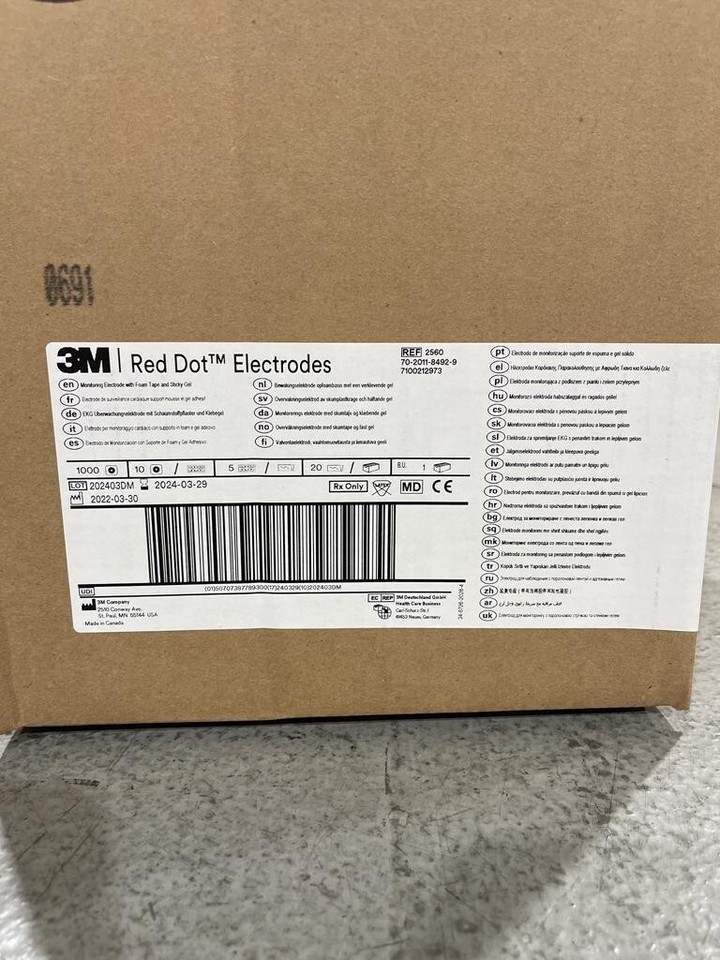 3M 2560 Red Dot Monitoring ECG Electrodes - Case of 1000 | eBay