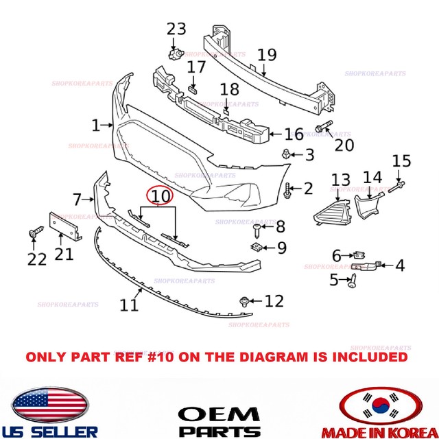 Genuine Hyundai Piece-frt Bumper Guard LWR RH 86576J3500 OEM for sale ...