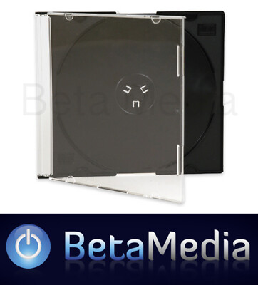 400 x Single Slim Jewel CD Cases with Black Tray - Slimline Spine ...