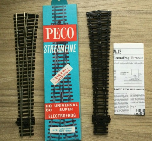 Peco 00 Boxed-Unboxed Streamline Code 100 Electrofrog Points - Choose ...