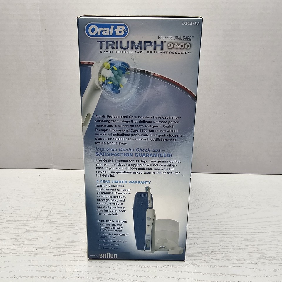Oral-B Triumph Pro Care 9400 Toothbrush Rechargeable 3 Modes Braun (NEW ...