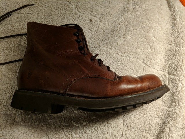 Frye Berwick 87430 Mens 7 Lace up Ankle BOOTS Vibram Sole Cognac. Read ...