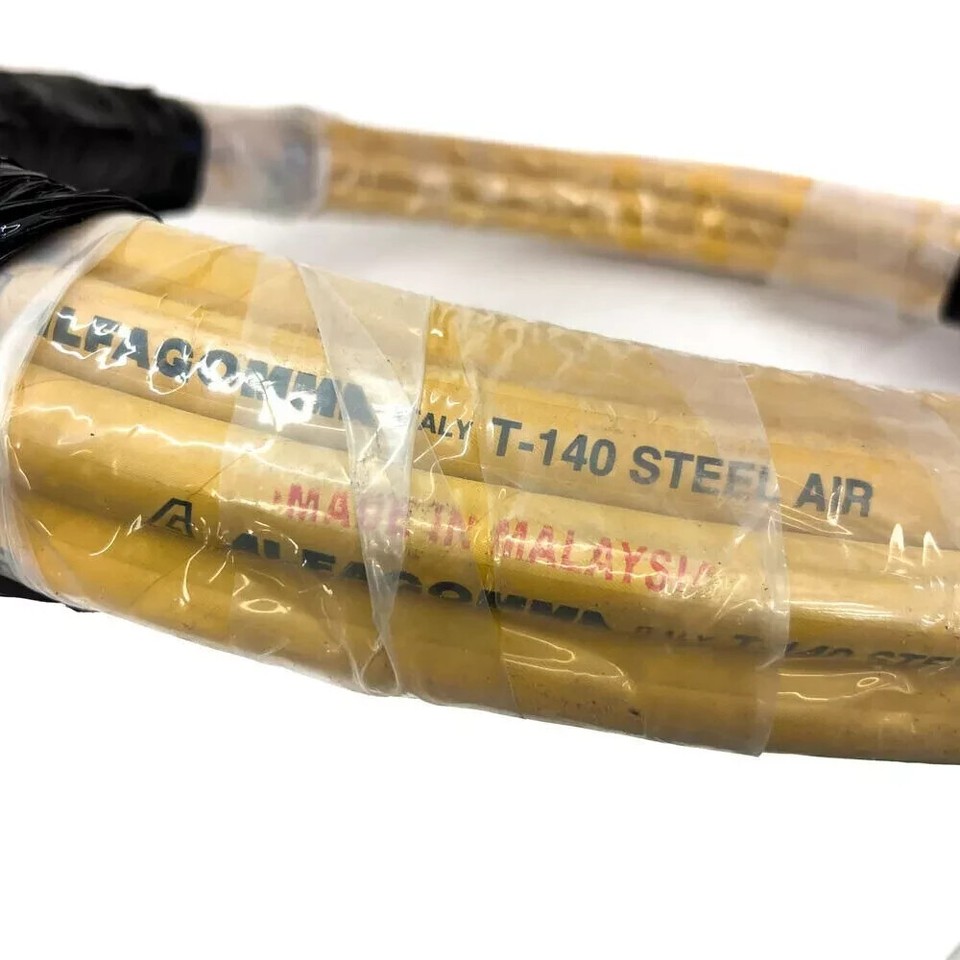 AlfaGomma T-140 Steel Wire Braid Compressed Air Hose Yellow 600 PSI 50 ...