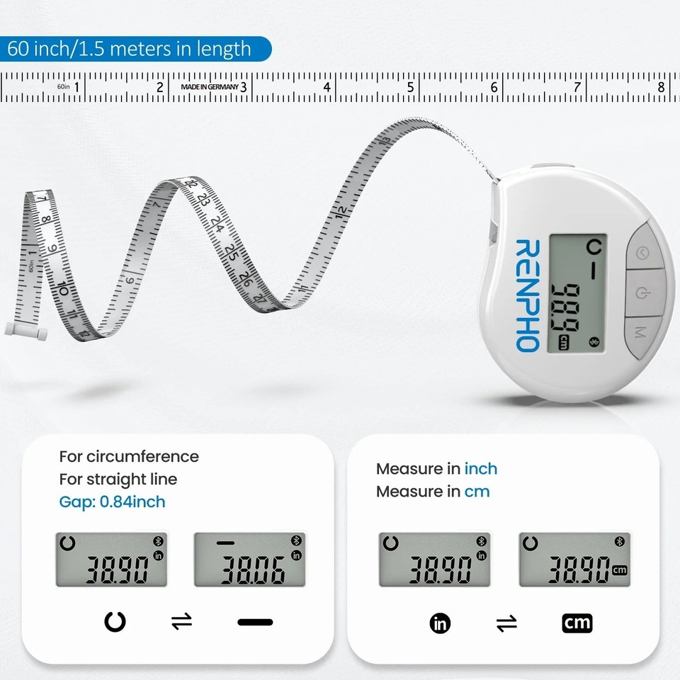 RENPHO Smart Tape Measure - Body Measuring Tape for Weight Loss - with ...