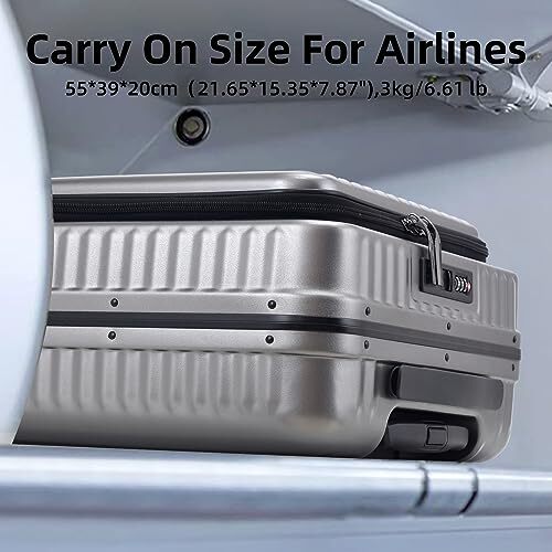 Carry On Luggage Aluminum with Front Ziiper Pocket, 39 * 20 * 20 Inch ...
