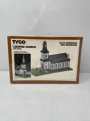 SEALED Vintage Tyco Lighted Church #941 Complete Kit w/Light HO Scale ...