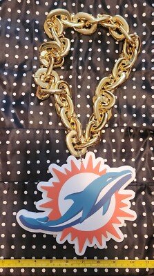 Miami Dolphins Oversized NFL Fan Chain Necklace Foam | eBay