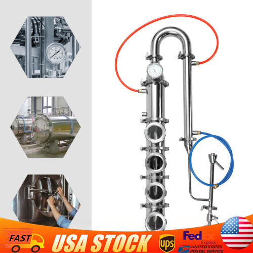 Stainless Steel Column Tower Kit Home Alcohol Distilling Moonshine Keg ...