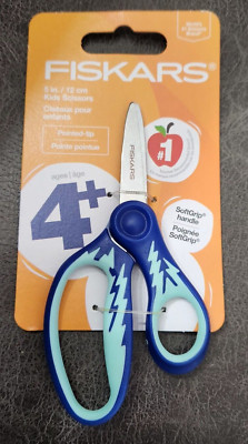 Fiskars Scissors Kids Age 4+ Pointed Tip Blue 5” - 2 PAIRS | eBay