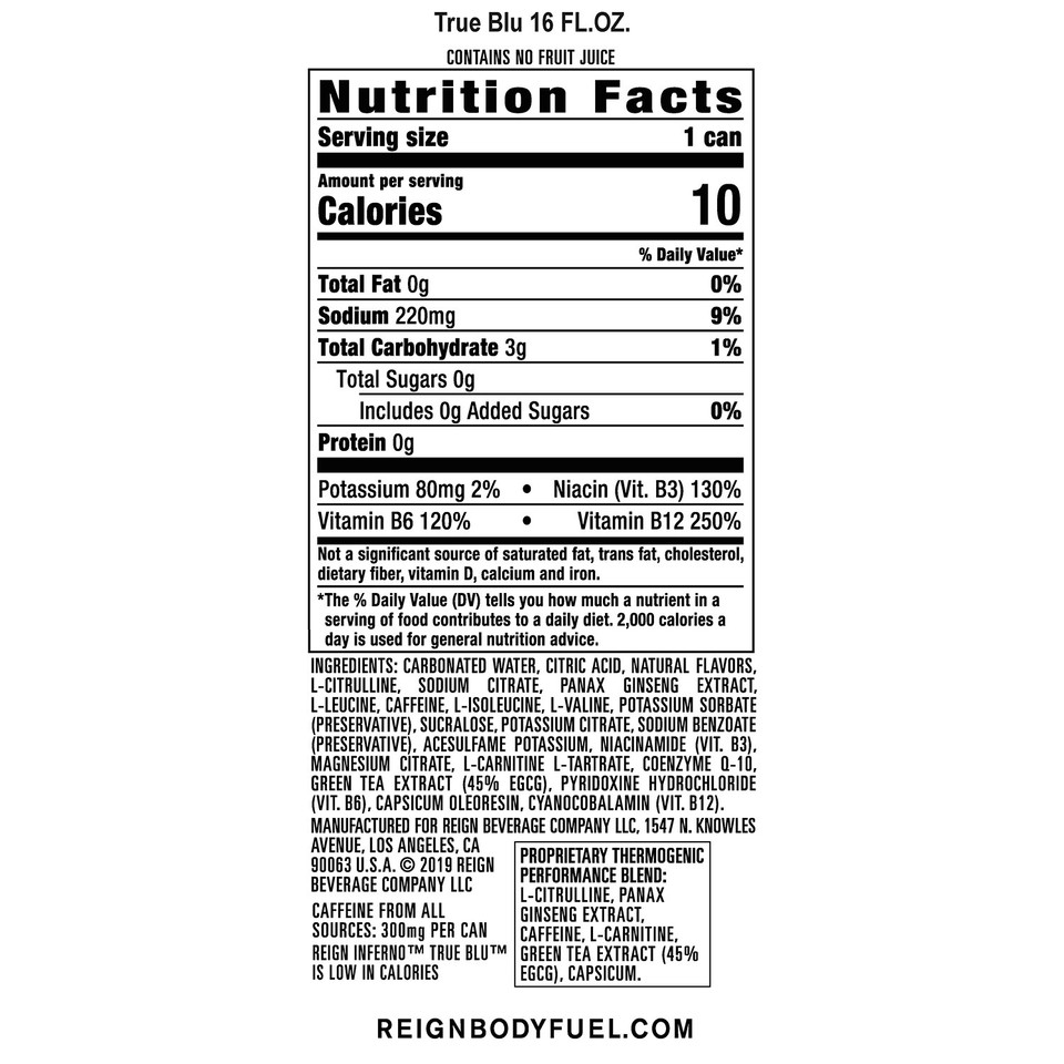 Reign Ultimate Body Fuel Energy Drink 16oz 12-Pack (Variety of Flavors ...