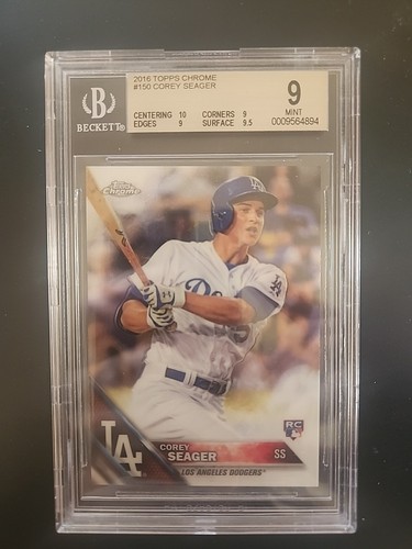 2016 Topps Chrome Corey Seager Dodgers Future HOF ? #150 RC Rookie BGS 9 | eBay