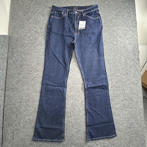 ASOS Design Jeans Mens 34x36 Blue Tall Straight Leg Stretch Denim Pants ...