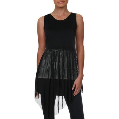 Yenru Womens Float Black Mesh Illusion Tunic Tank Top M BHFO 7019 | eBay