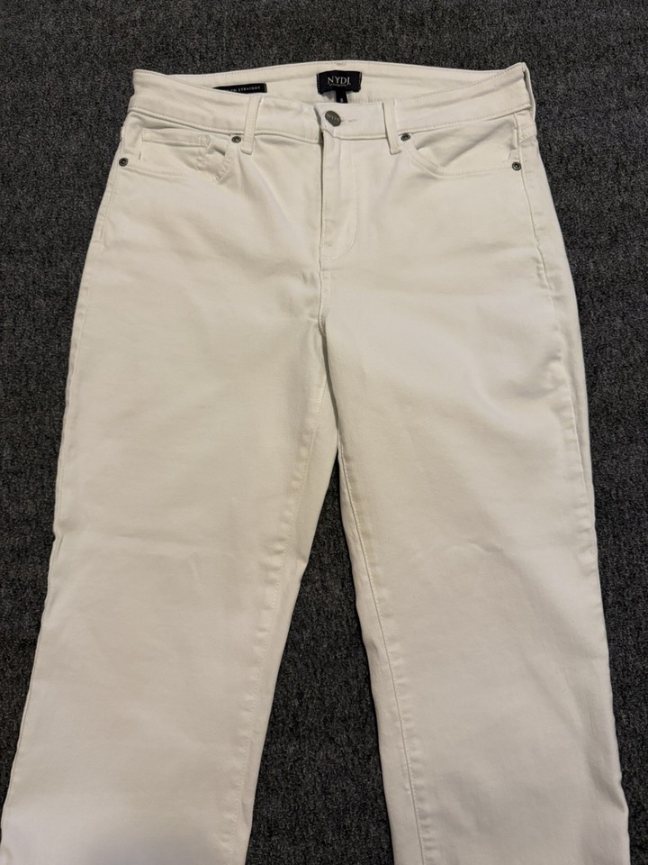 NYDJ Not Your Daughters Marilyn Straight Leg Jeans Women's White Cream ...