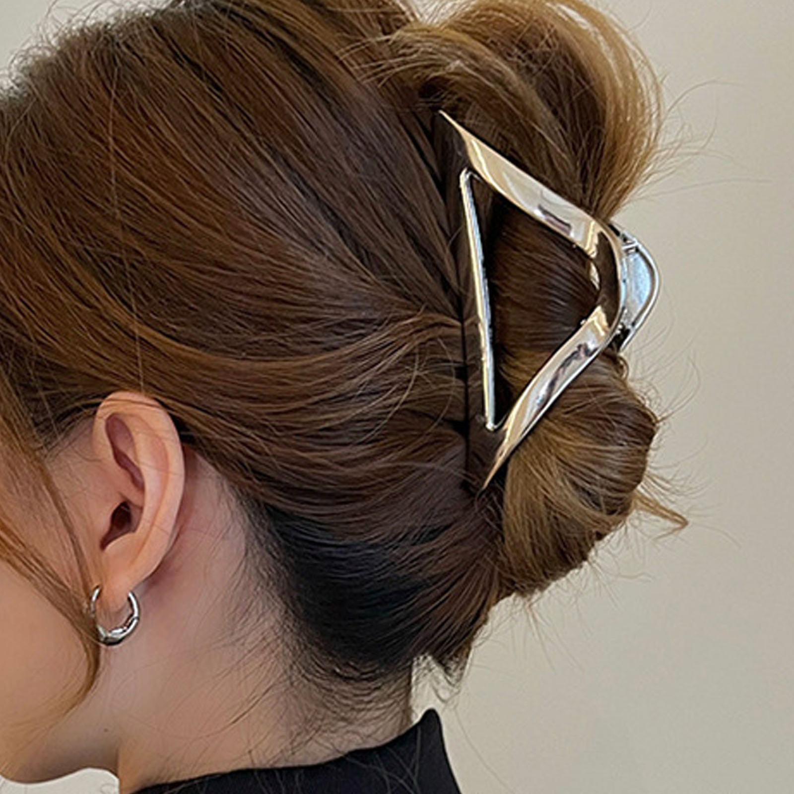 Large Hairpin Exquisite Gift Triangle Shape Metal Hair Clip Headwear | eBay