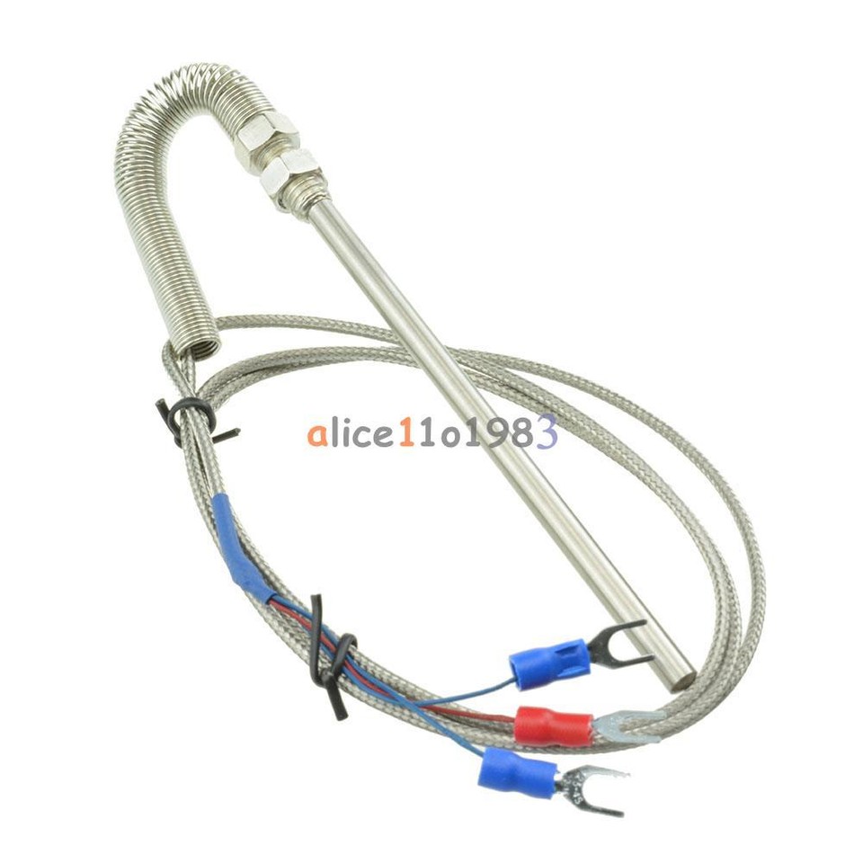 1M High Temperature Cable PT100 RTD with 6mm Thread Thermometer Sensor ...
