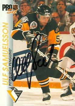 Ulf Samuelsson autographed Hockey Card (Pittsburgh Penguins) 1992 Pro ...