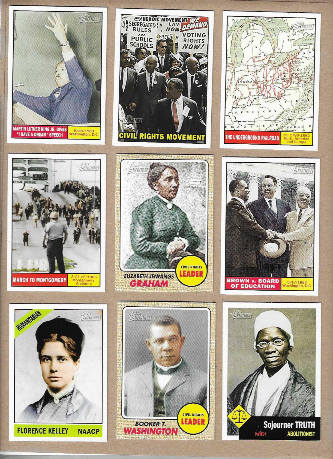 2009 Topps Heritage lot of 12 cards Civil Rights leaders / events MLK ...