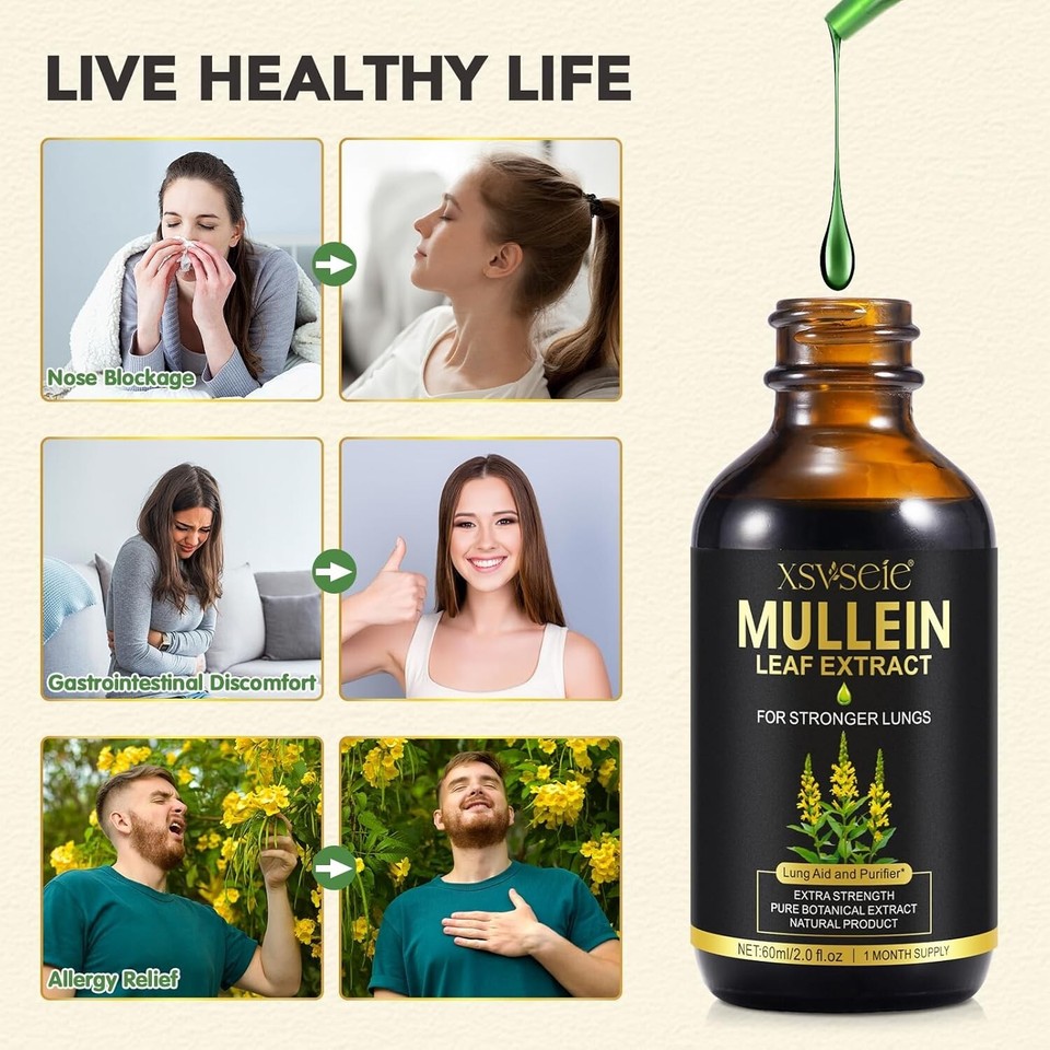 Mullein Drops for Lungs, Mullein Leaf Extract for Lungs,Mullein Leaf ...
