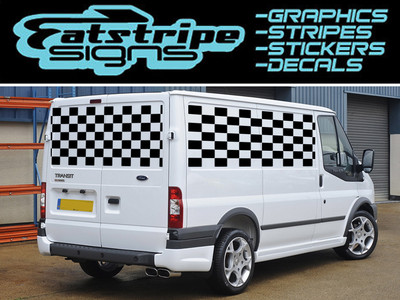 CHECKER PANELS to fit FORD TRANSIT MK7 MWB VAN GRAPHICS STICKERS DECALS ...