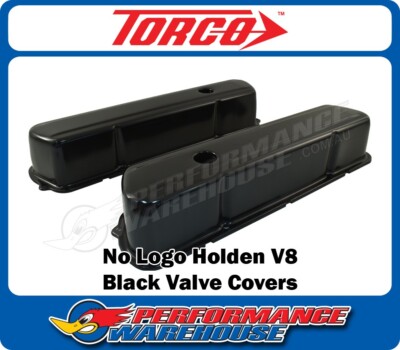 Black EDP Steel Tall Valve Rocker Covers Pair suits Holden 253 308 (No ...