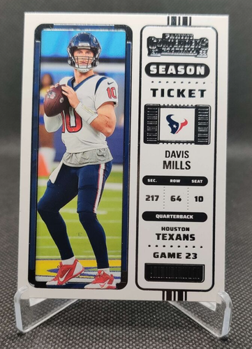 2022 Panini Contenders Season Ticket #37 Davis Mills Houston Texans ...
