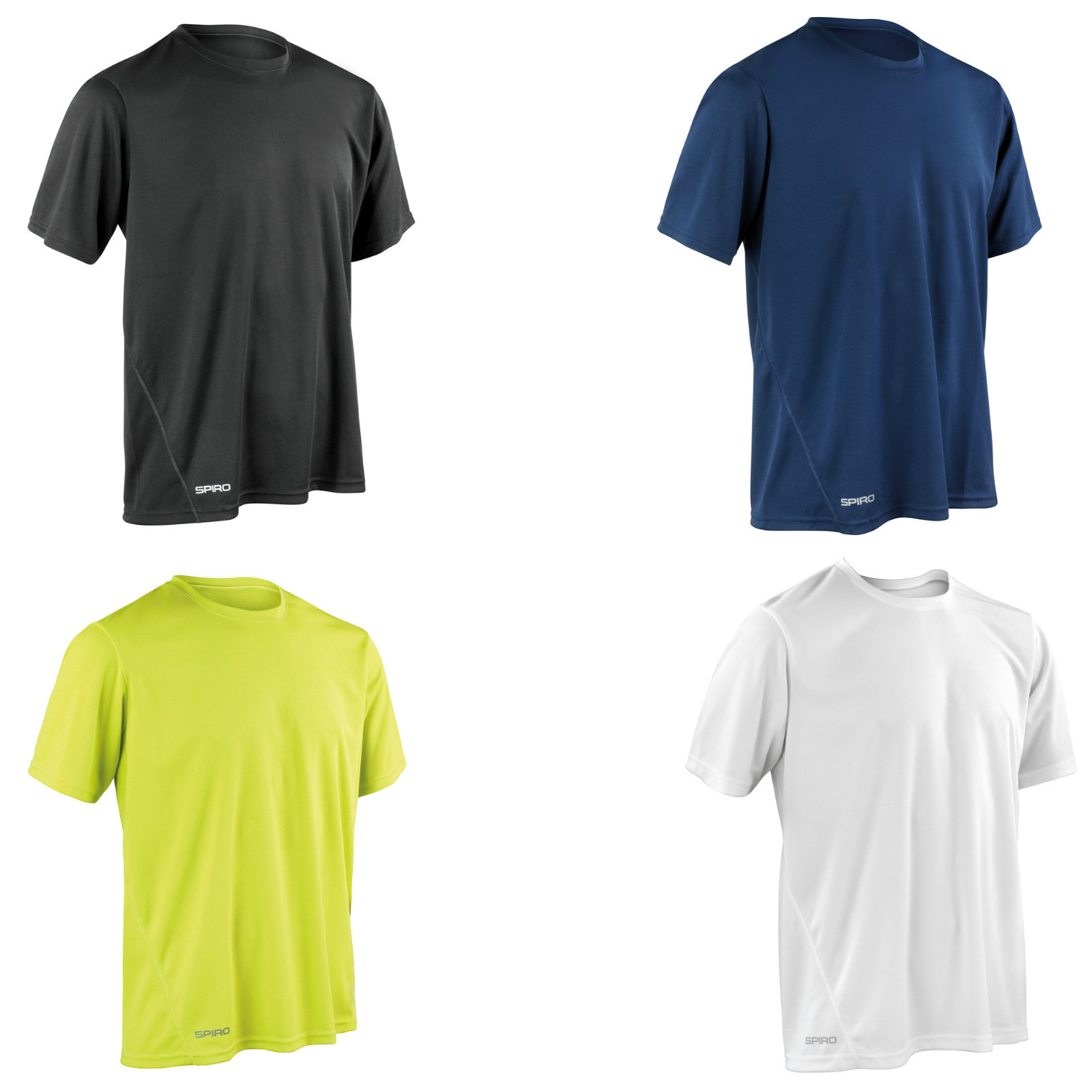 SPIRO MEN'S QUICK DRY PERFORMANCE SHORT SLEEVE T-SHIRT S-XXL SR253M ...
