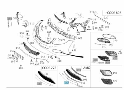 NEW***Genuine Mercedes Benz W222 S63 AMG Sedan Front Bumper Lower Air ...