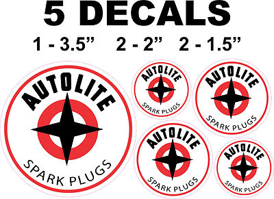 5 Round Autolite SPark Plug Vinyl Decals | eBay