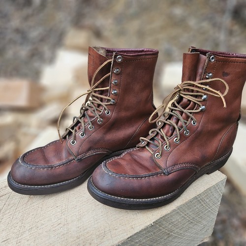 Vtg Red Wing 214 Leather Boots 8" Mens 11 C Rare Moc Toe Lots Pics ...