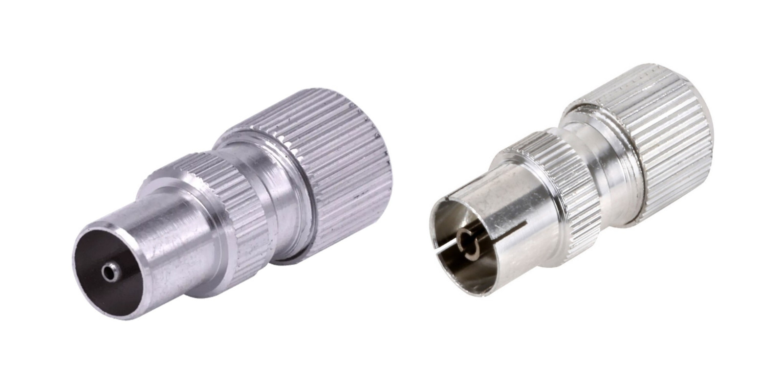 1 X MALE 1 x Female TV COAX ARIEL CONNECTOR PLUGS TV AERIAL FOR CABLE ...