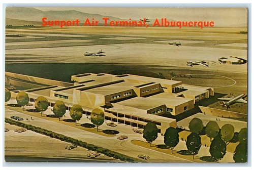 1960 Aerial View Sunport Air Terminal Albuquerque New Mexico NM Vintage ...