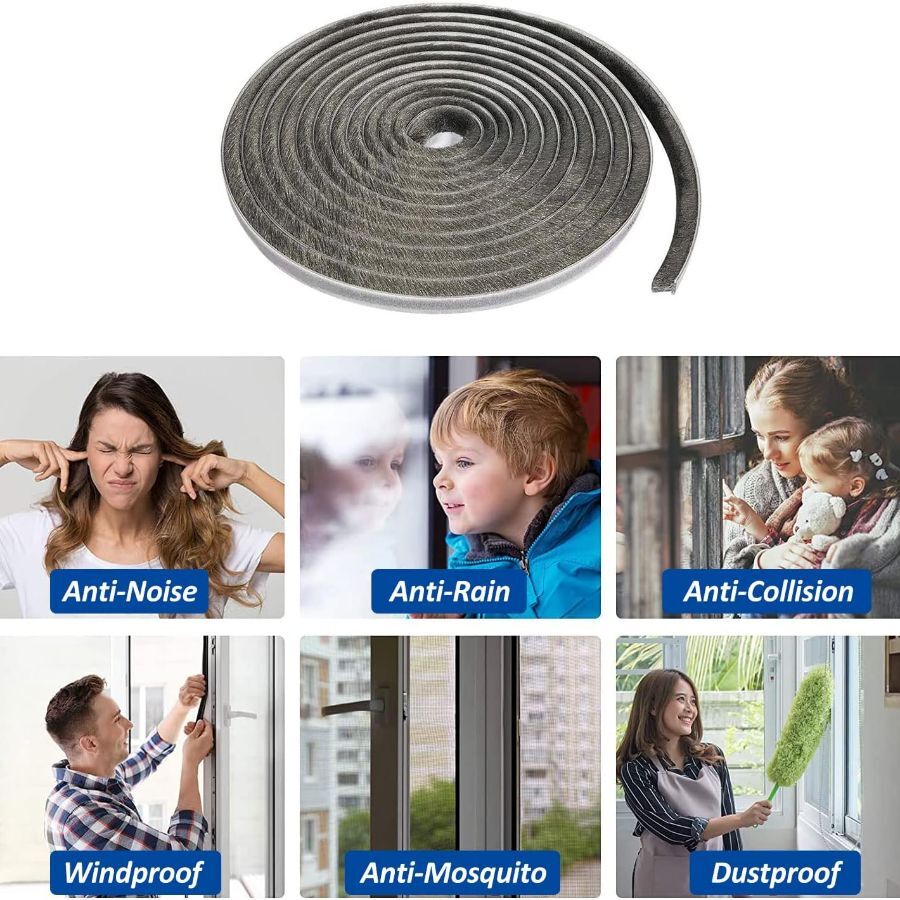 16.5FT Brush Weather Stripping - Weatherstripping for Sliding Windows ...