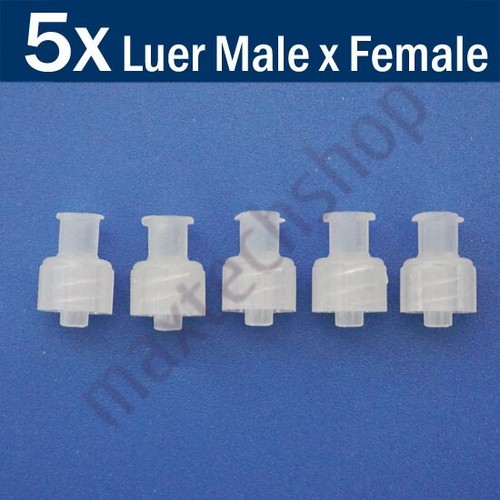 5pcs Luer Lock Male to Female Fitting Connector Adapter Joiner Syringe ...