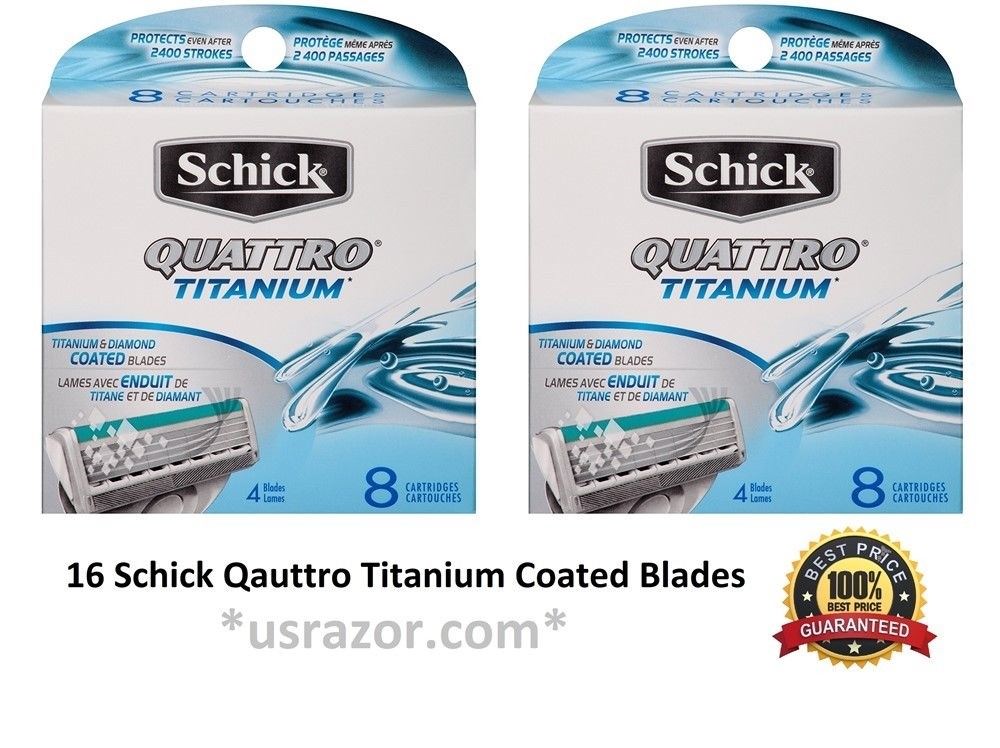 16 Schick Quattro Titanium Diamond Razor Blades Refill Cartridge Fit ...