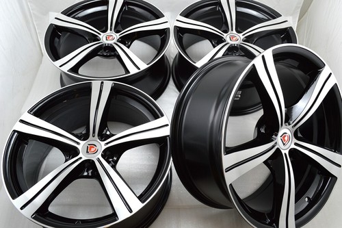Set of 4 New 18x8 DDR R15 Black/Machined 18" Rims Wheels 5x114.3 38mm ...
