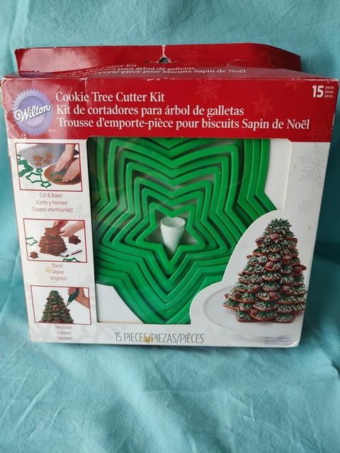 15 Piece Stacking Christmas Cookie Tree Cutter Set Holiday 10 Star ...