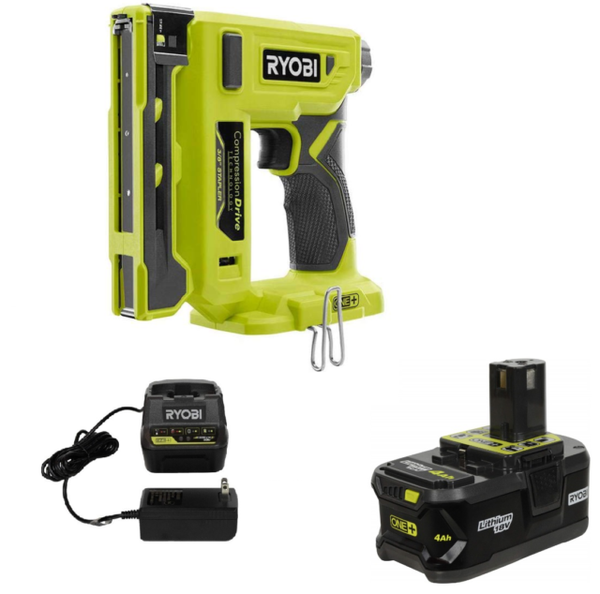 Ryobi P317 18V ONE+ Cordless Compression Drive 3/8 inch Crown Stapler ...