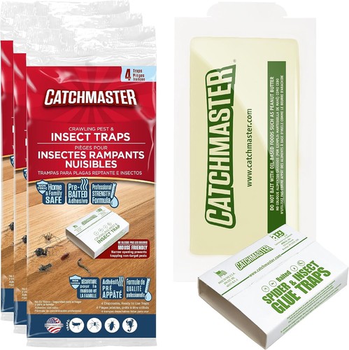 Catchmaster Crawling Pest & Insect Glue Traps 12-Count (3 Packs of 4), White | eBay