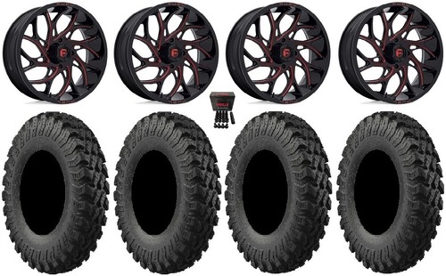 Fuel Runner 22" Wheels Red 35" MotoRally Tires Can-Am Defender | eBay