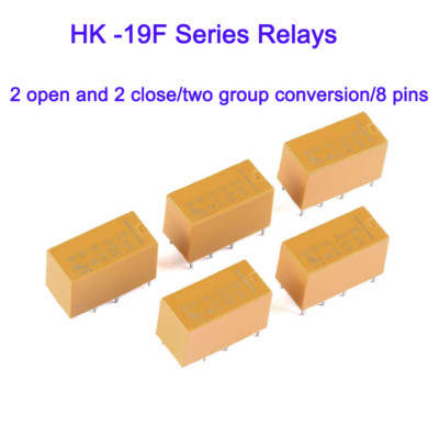 3V/5V/9V/12V/24V 2A 8 Pin DPDT Huike Signal Relay 4078 HK19F-DC-SHG DC ...