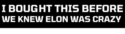I Bought Before ELON WENT CRAZY Tesla Vinyl Bumper Sticker Decal ...