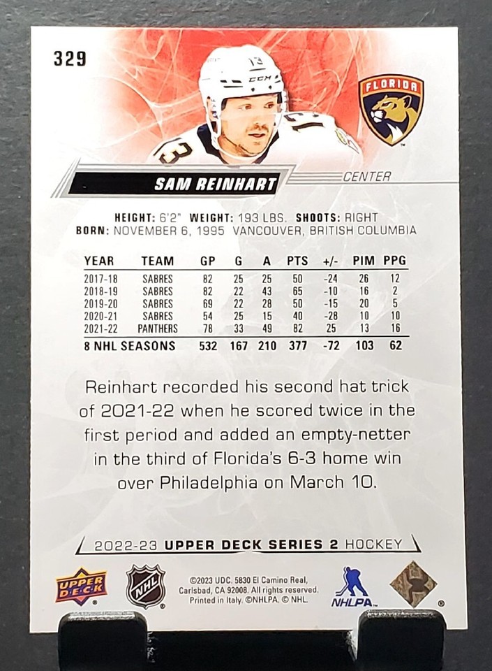 2022-23 Upper Deck S2 #329 Sam Reinhart PANTHERS Hockey card🏒NM/MT | eBay