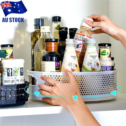 360 Rotating Seasoning Storage Rack Pantry Cabinet Turntable Organizer ...