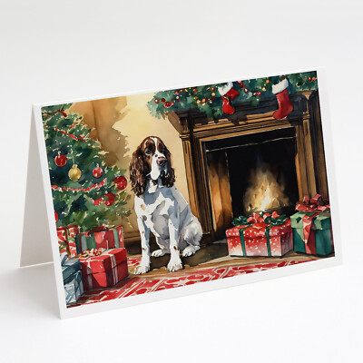English Springer Spaniel Cozy Christmas Cards Envelopes 8 Pack ...
