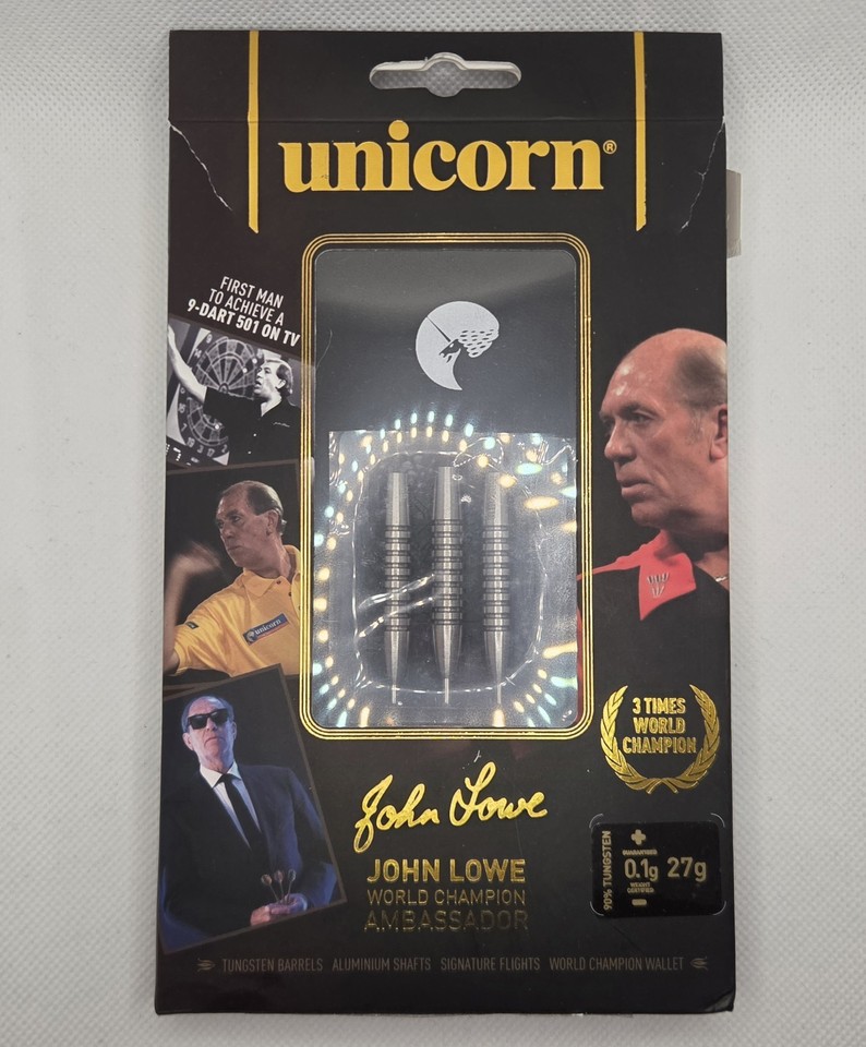 27g Unicorn John Lowe 90% Tungsten Darts With Original Packaging ...