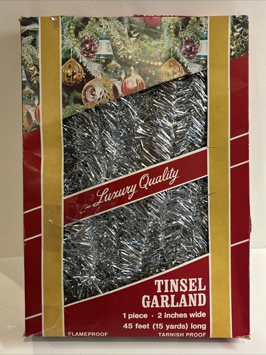 Vintage West German Silver Christmas Tinsel Garland 45 Feet 15 Yards 2 ...