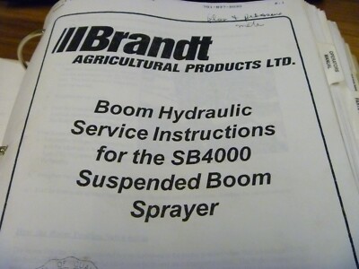 Brandt SB4000 Suspended Boom Sprayer Hydraulics Service Repair Manual ...