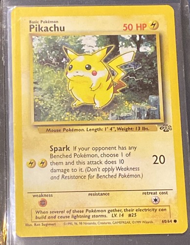 🔥1995 POKEMON JUNGLE PIKACHU VINTAGE CARD 60/64 RED CHEEKS-NEVER PLAYED ...