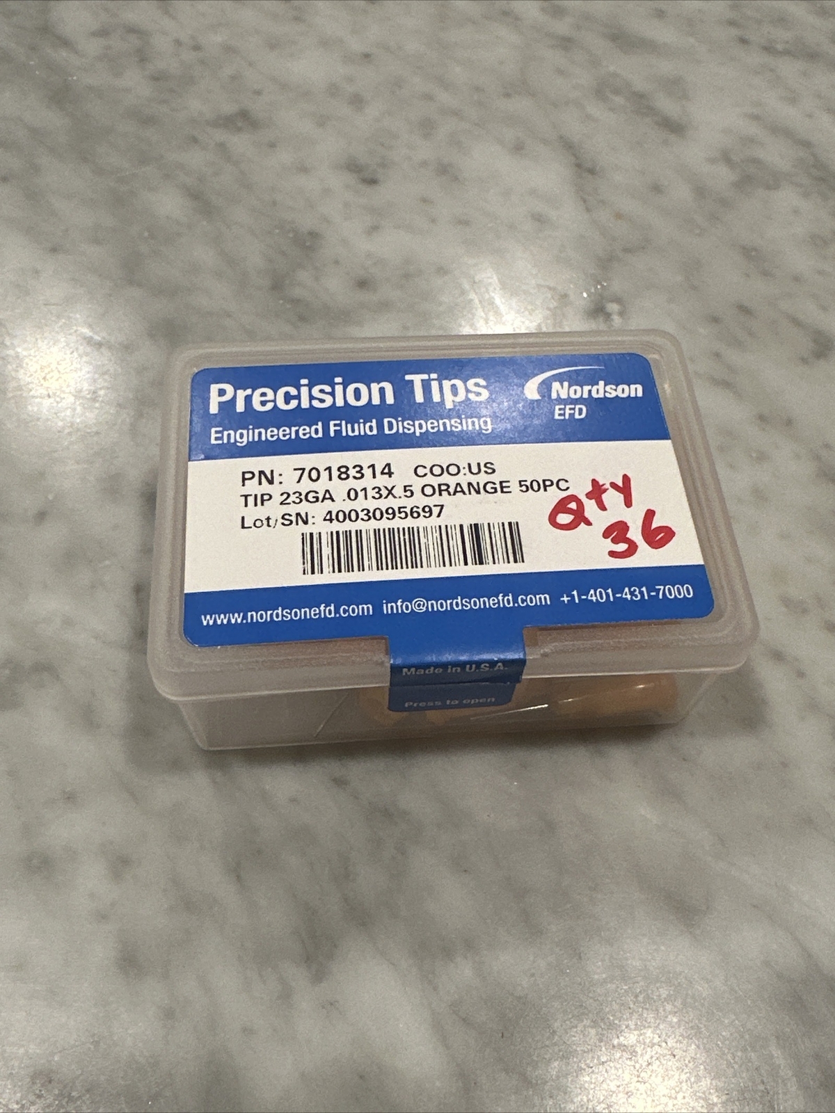 Nordson 7018314 23GA .013x.5 Orange Dispenser Tips Lot of 36 | eBay